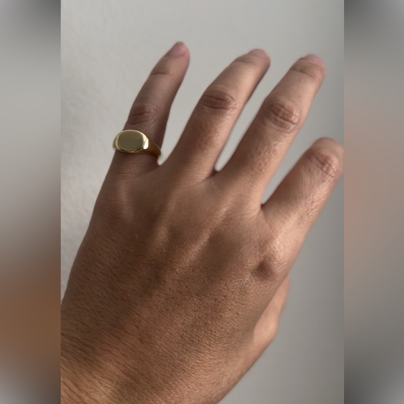 adornia | Jewelry | Gold Square Face Signet Pinky Ring | Poshmark